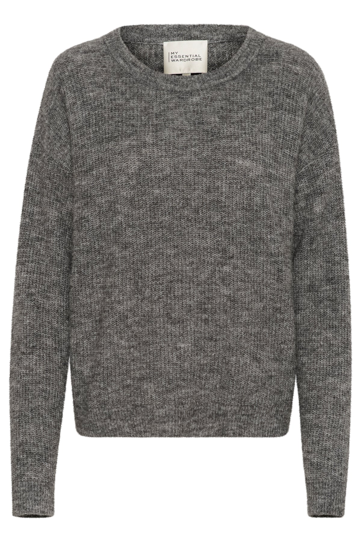 05 THE KNIT PULLOVER 10703603 Dark grey melange – BUSTEDWOMAN