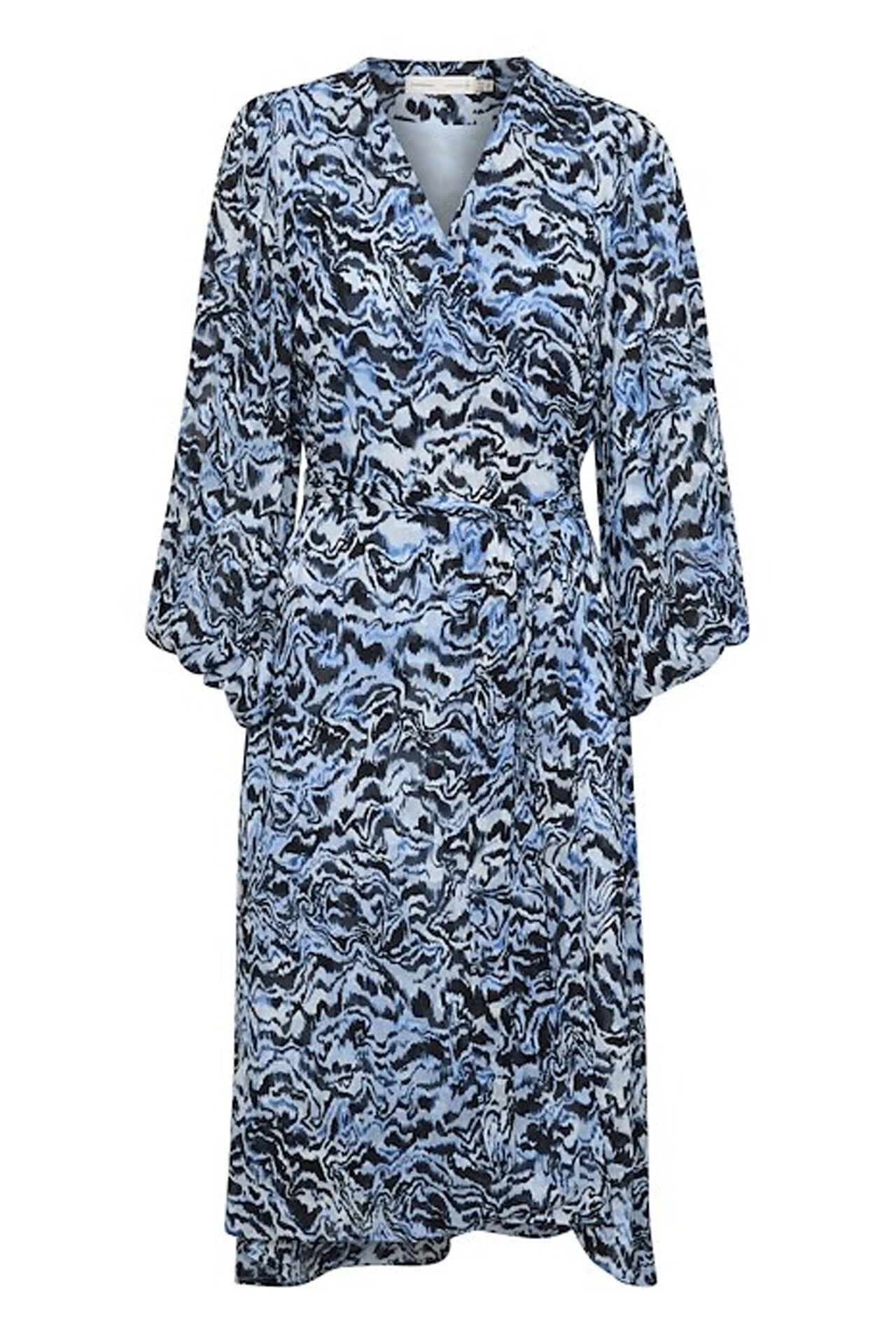 BasiraIW Wrap Dress Blue Bark Wood – BUSTEDWOMAN