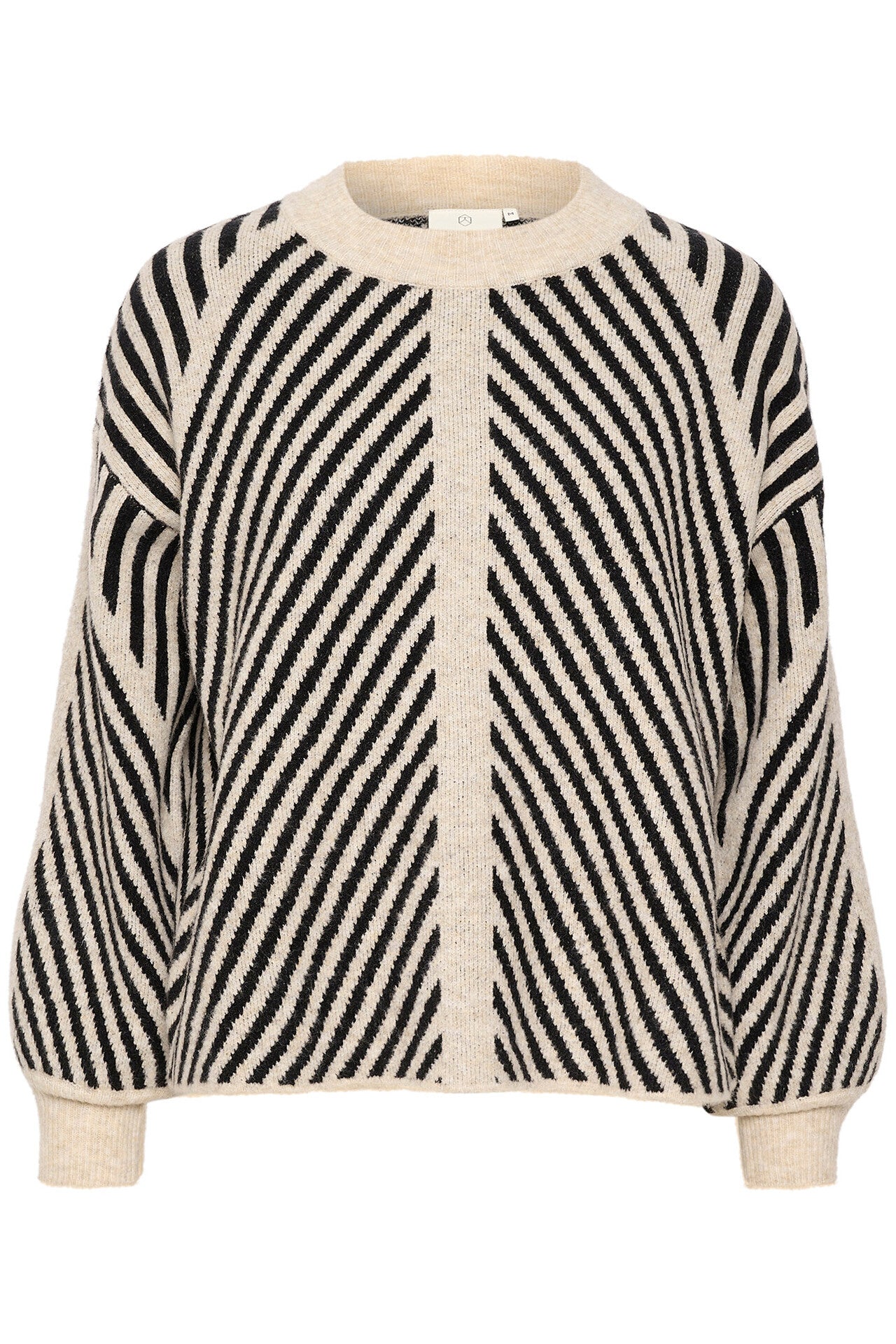 KAvera Knit Pullover Beige melange / Black - 10507817 – BUSTEDWOMAN