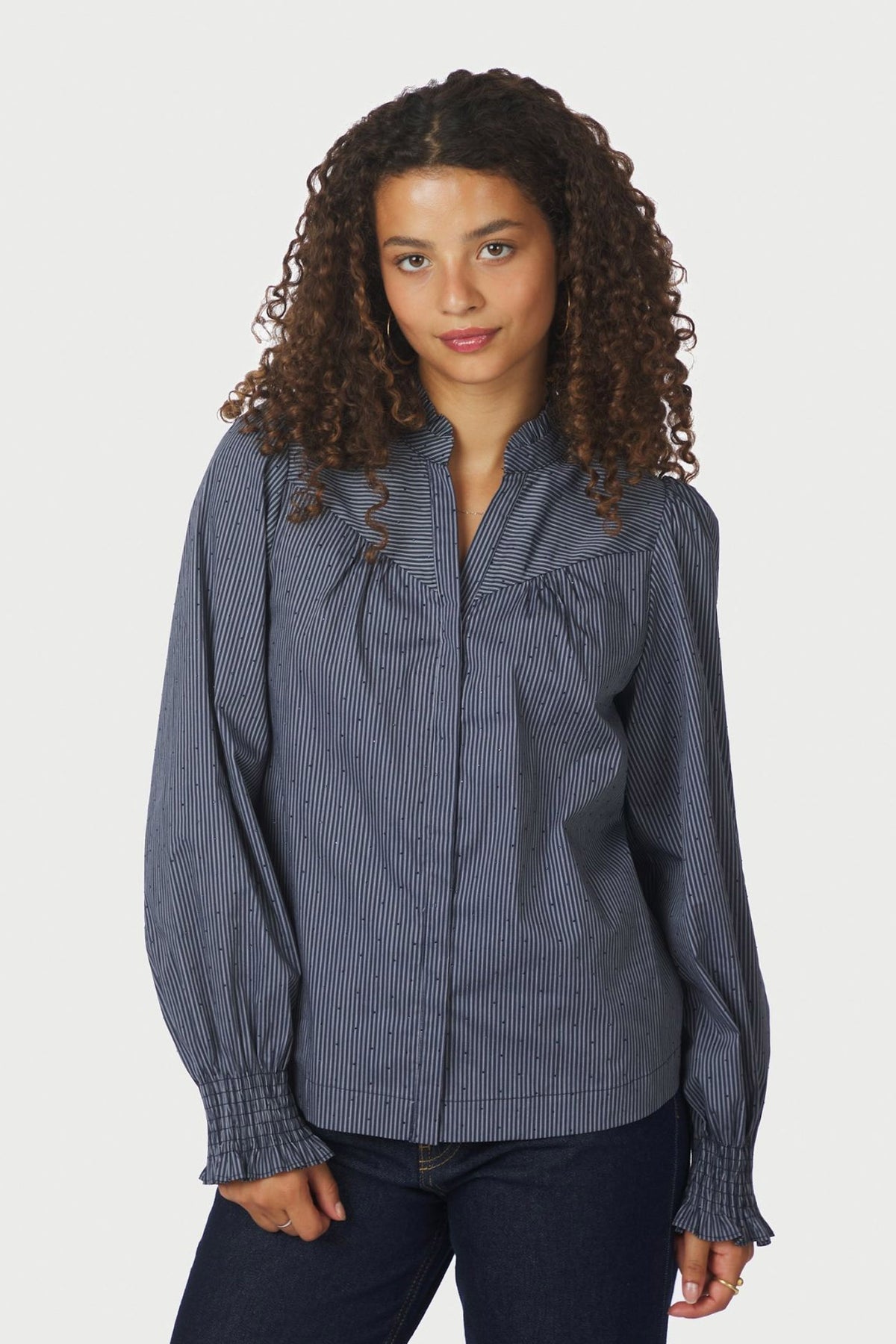 Astrida Stripe Stone Navy - 167292 – BUSTEDWOMAN