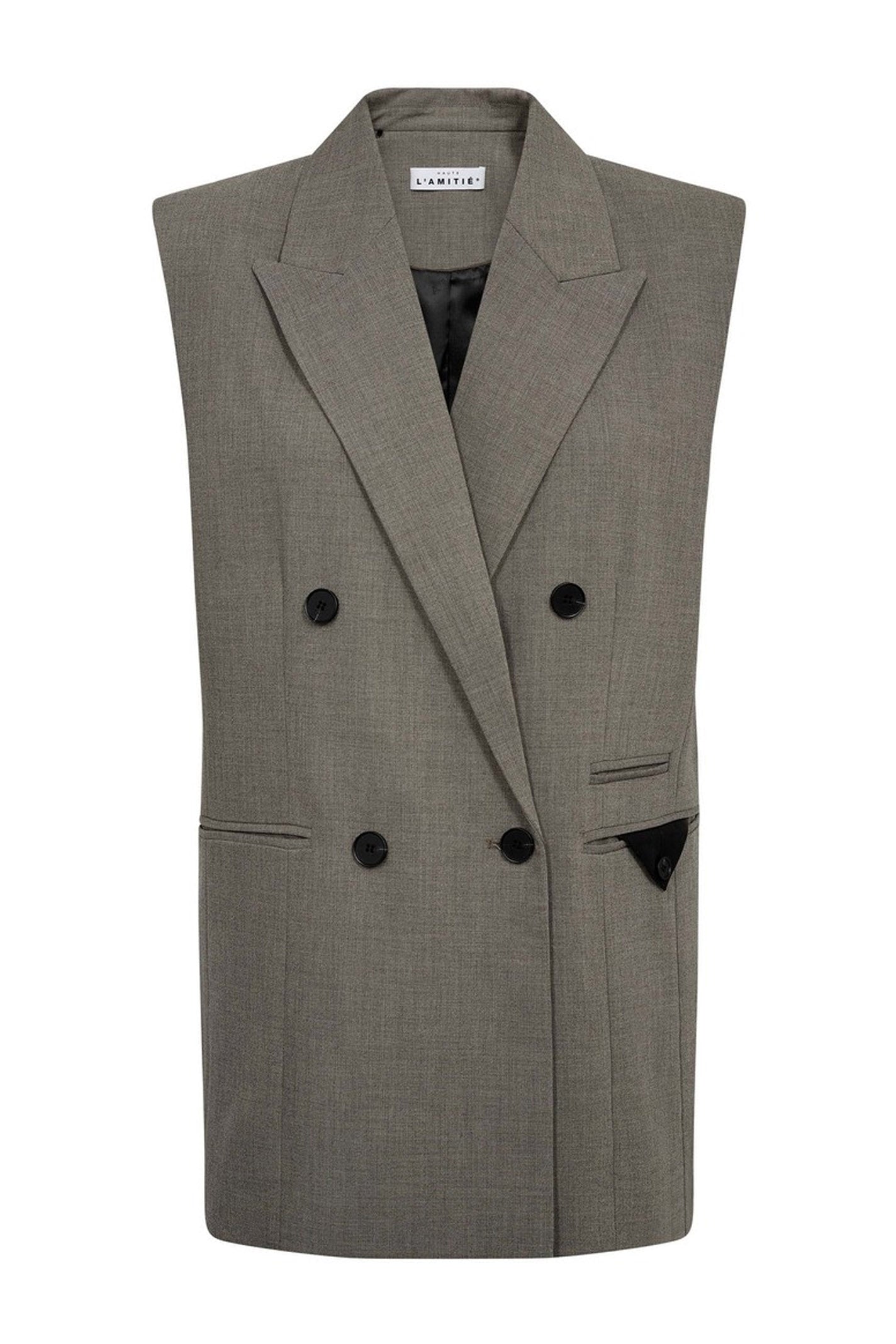 Nicole Triangle Tailor Vest Beige Melangé - HL10449 – BUSTEDWOMAN