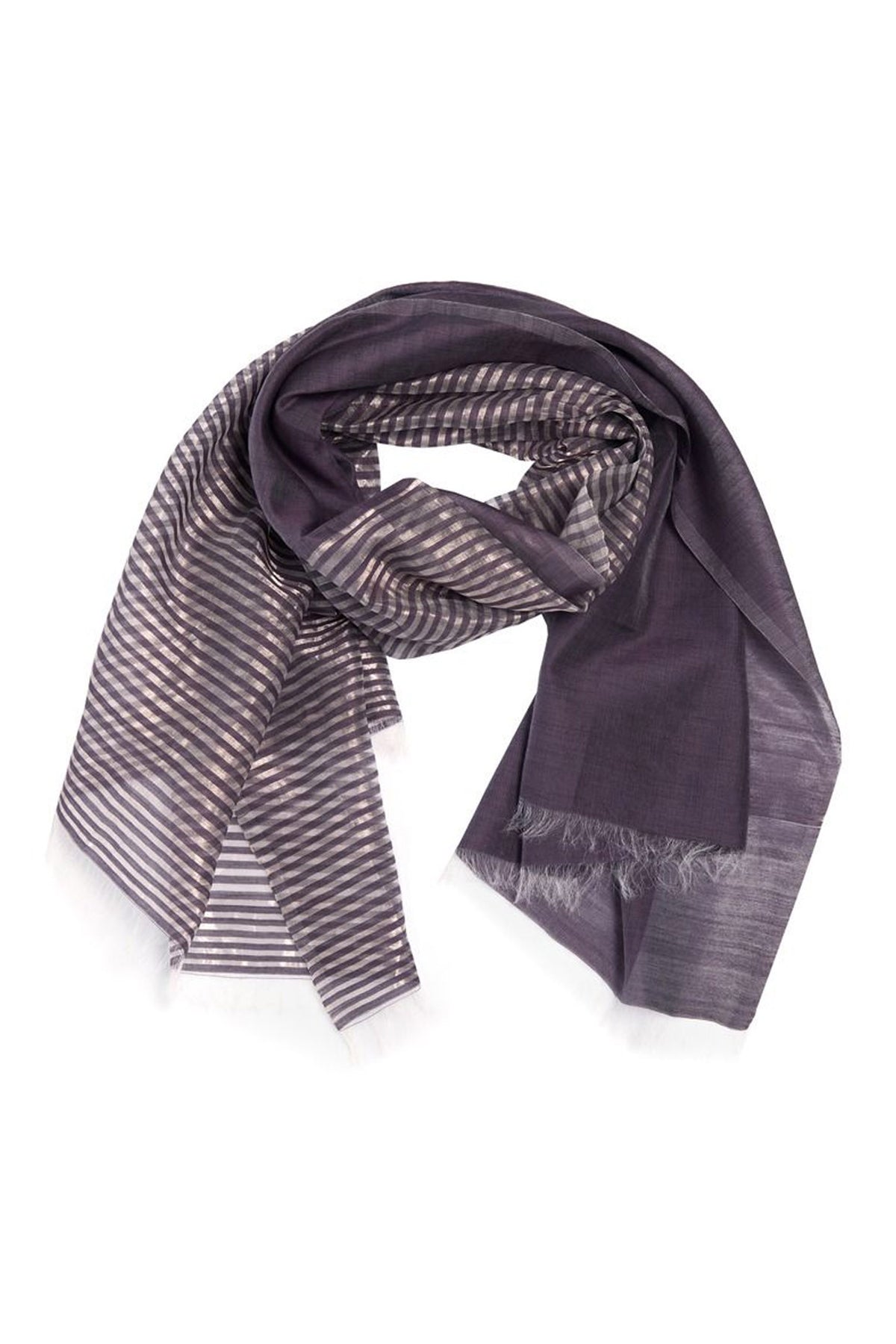 Silver stripe tørklæde RAISIN/SILVER STRIPE - 261-5124-5752 – BUSTEDWOMAN
